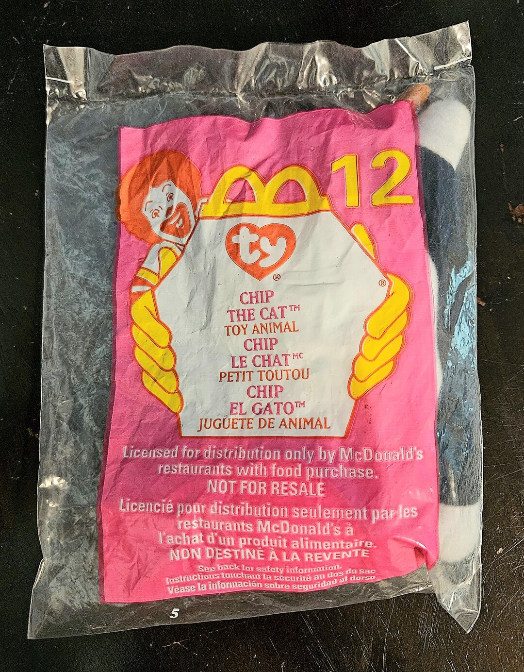 Vintage Mcdonald's TY Chip the Cat 1999 Happy Meal Toy in Original Bag ...