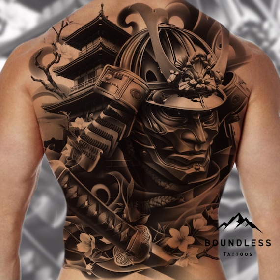 Japanese Samurai Face Tattoo