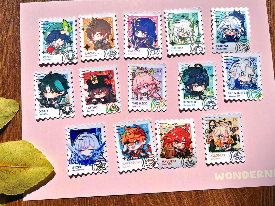 Genshin Impact Character Stickers: Foil Hot Stamp, Waterproof - Etsy