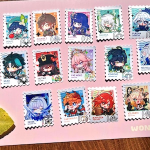 Genshin Impact Character Stickers: Foil Hot Stamp, Waterproof - Etsy