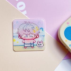 Love and Deep Space Stickers/ Towel-themed Pixel Art Lenticular ...