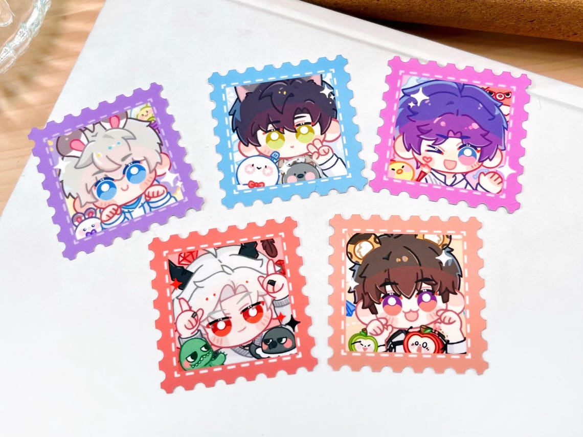 Love and Deepspace Character Stickers: Stamp-themed, Full-color ...