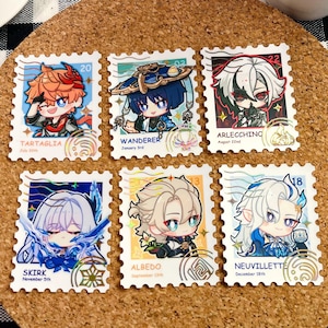 Genshin Impact Character Stickers: Foil Hot Stamp, Waterproof - Etsy
