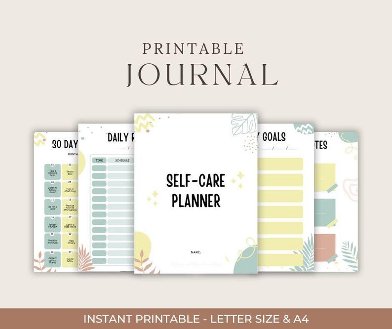Self-care Planner,printable Wellness Journal,daily Routine,30-day Self ...
