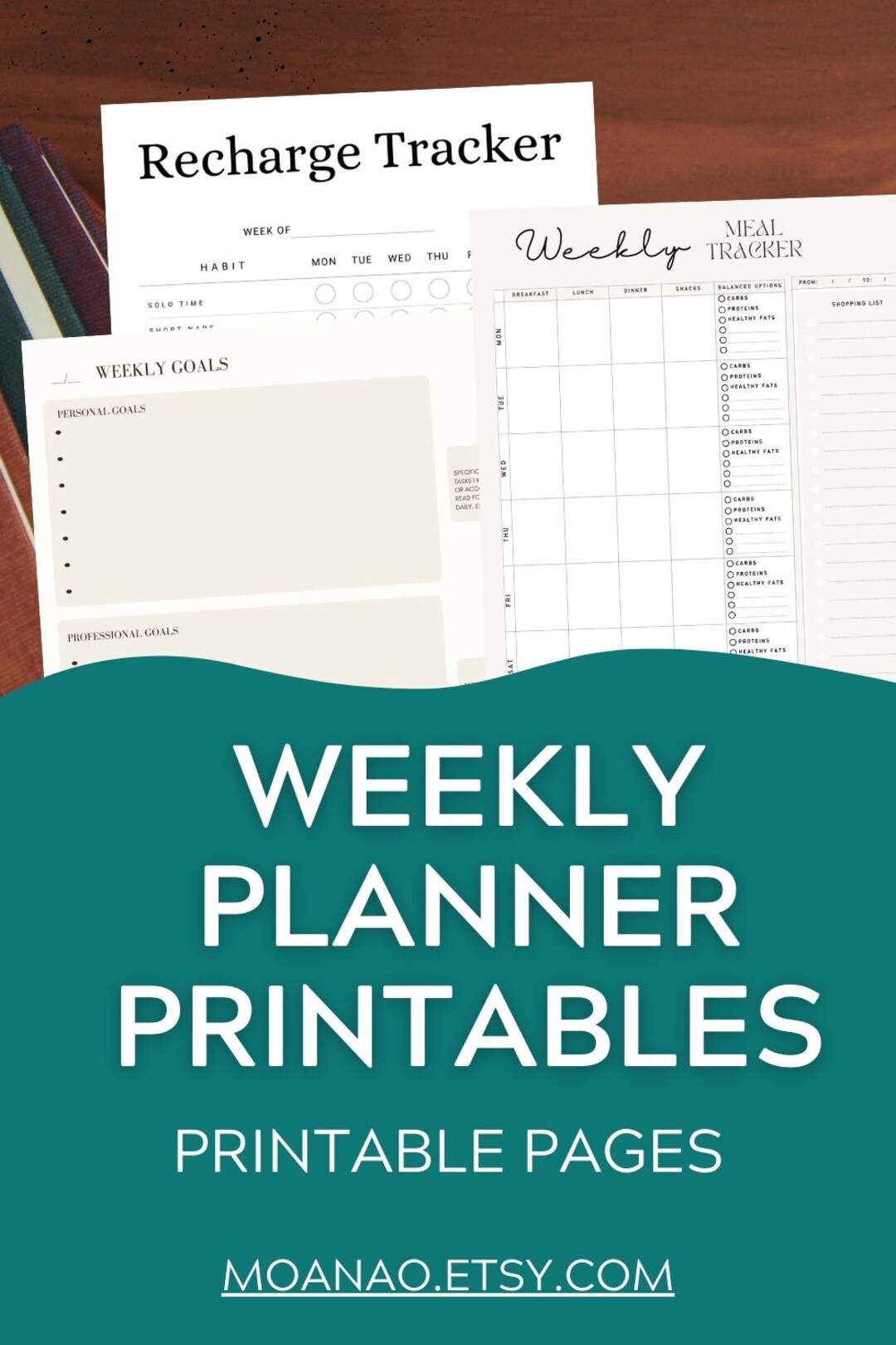 Printable Weekly Planner | Digital Download PDF | Productivity Planner ...