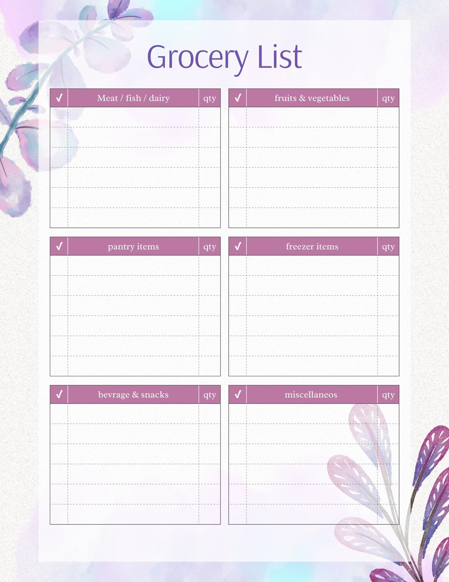 Ultimate Meal Planner Floral Digital Weekly & Monthly Organizer With ...