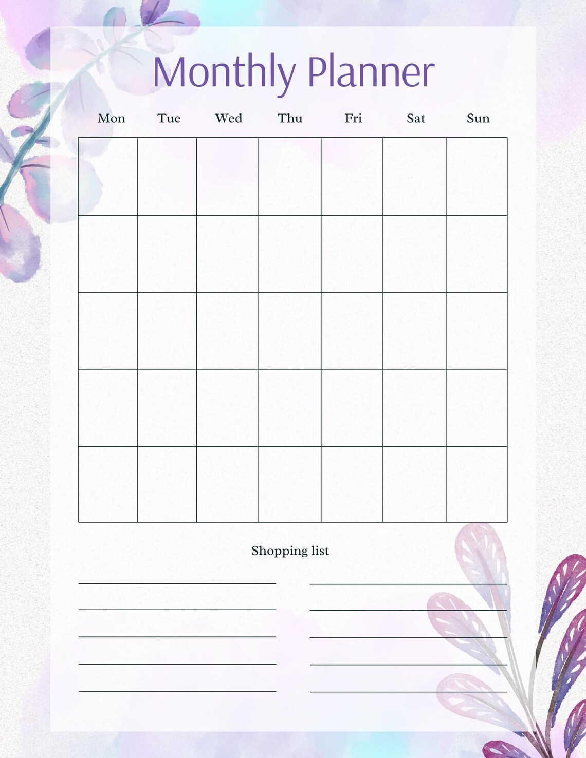 Ultimate Meal Planner Floral Digital Weekly & Monthly Organizer With ...