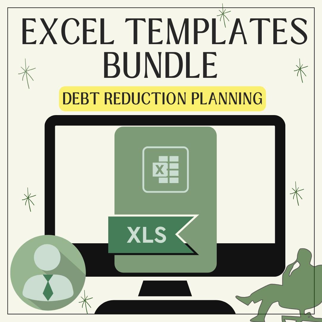 Debt-free Excel Bundle: 5 Essential Spreadsheets for Debt Reduction ...