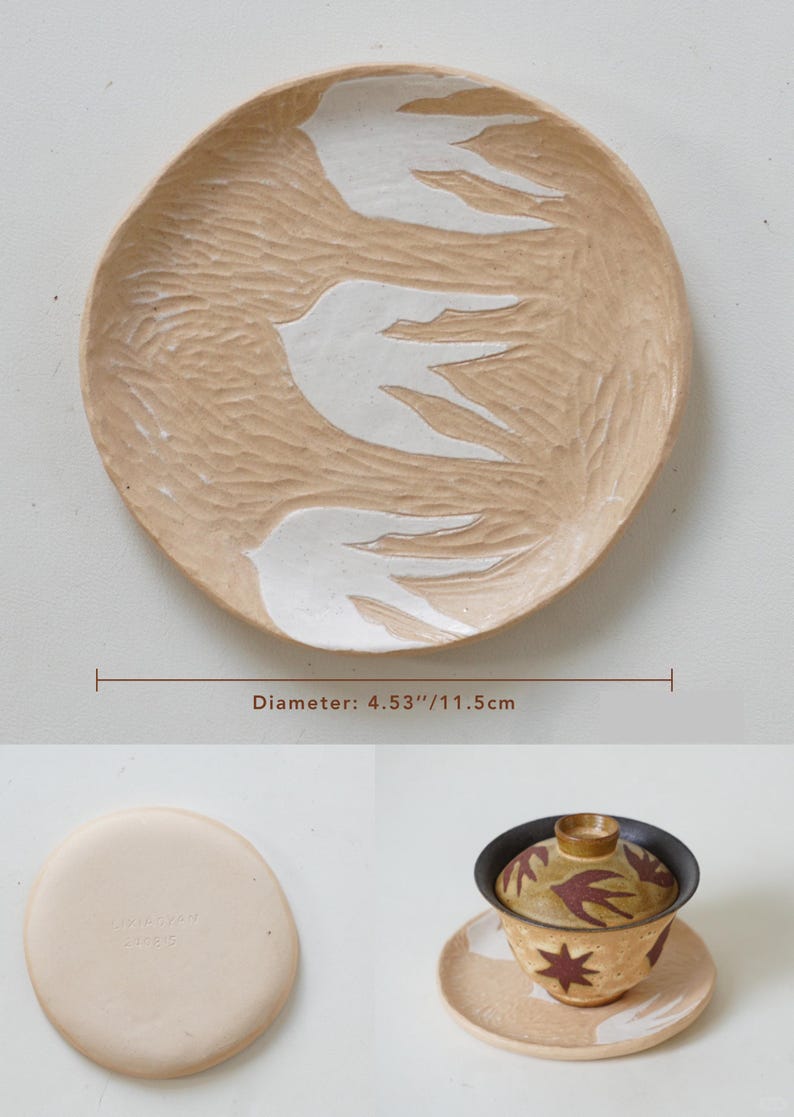 Handcarved Ceramic Plate, Jewelry Display, Incense Tray, Original ...