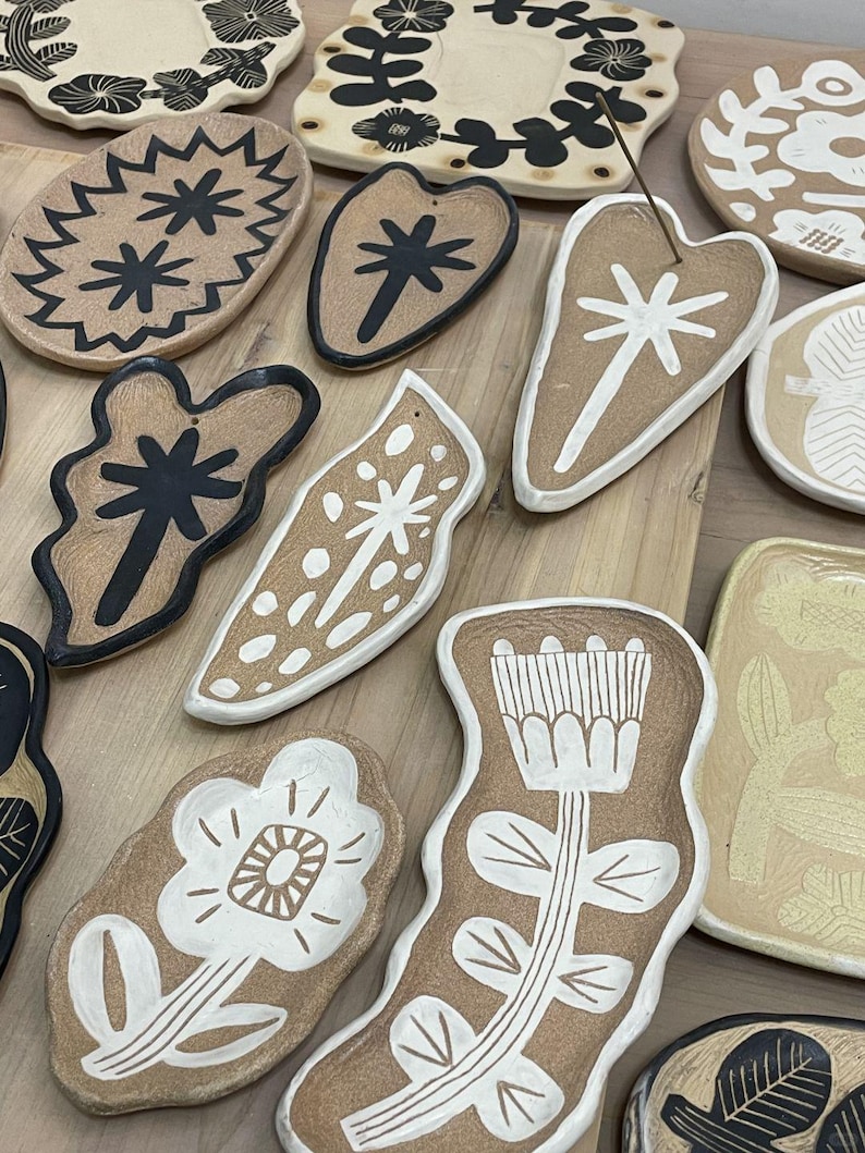 Handcarved Ceramic Plate, Jewelry Display, Incense Tray, Original ...