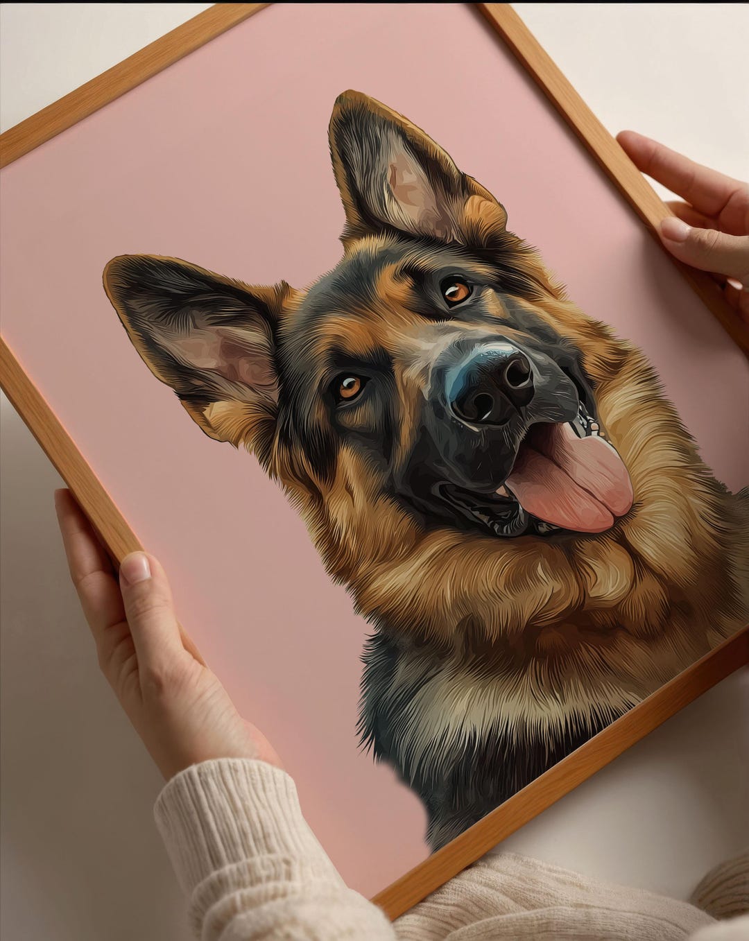 Custom German Shepherd Art Print, Personalised Dog Wall Art With Pet’s ...