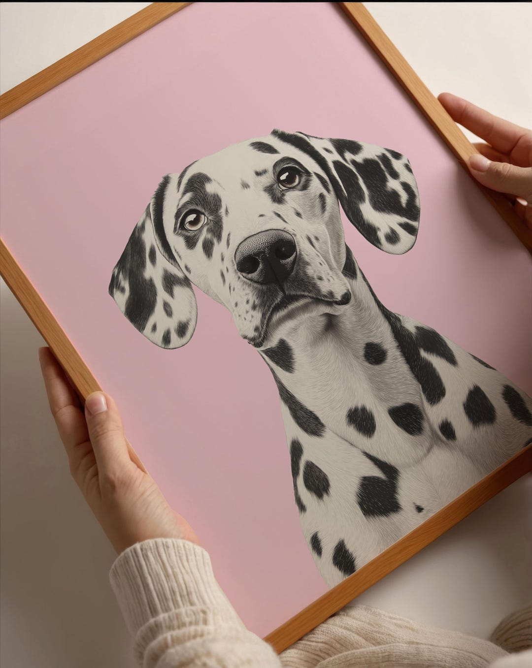 Hand-drawn Dalmatian Art Print, Dog Portrait (digital Download) - Etsy
