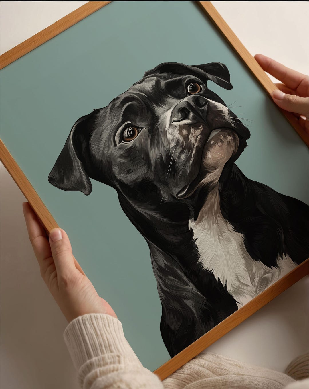 Custom Staffordshire Bull Terrier Art Print, Personalised Dog Wall Art ...