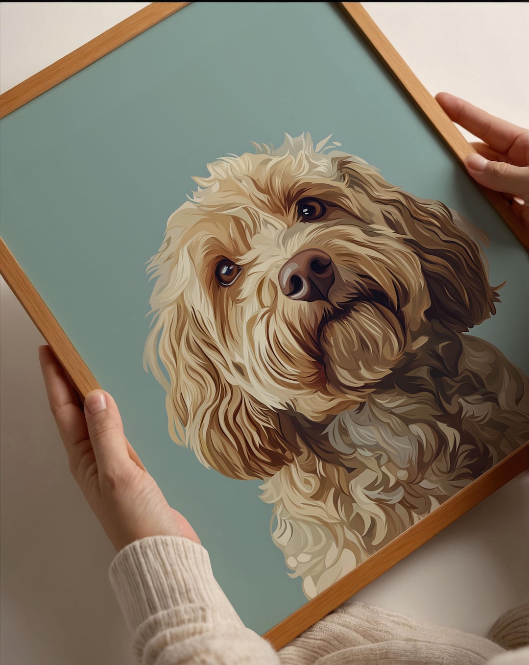 Custom Cockapoo Art Print, Personalised Dog Wall Art With Pet’s Name ...