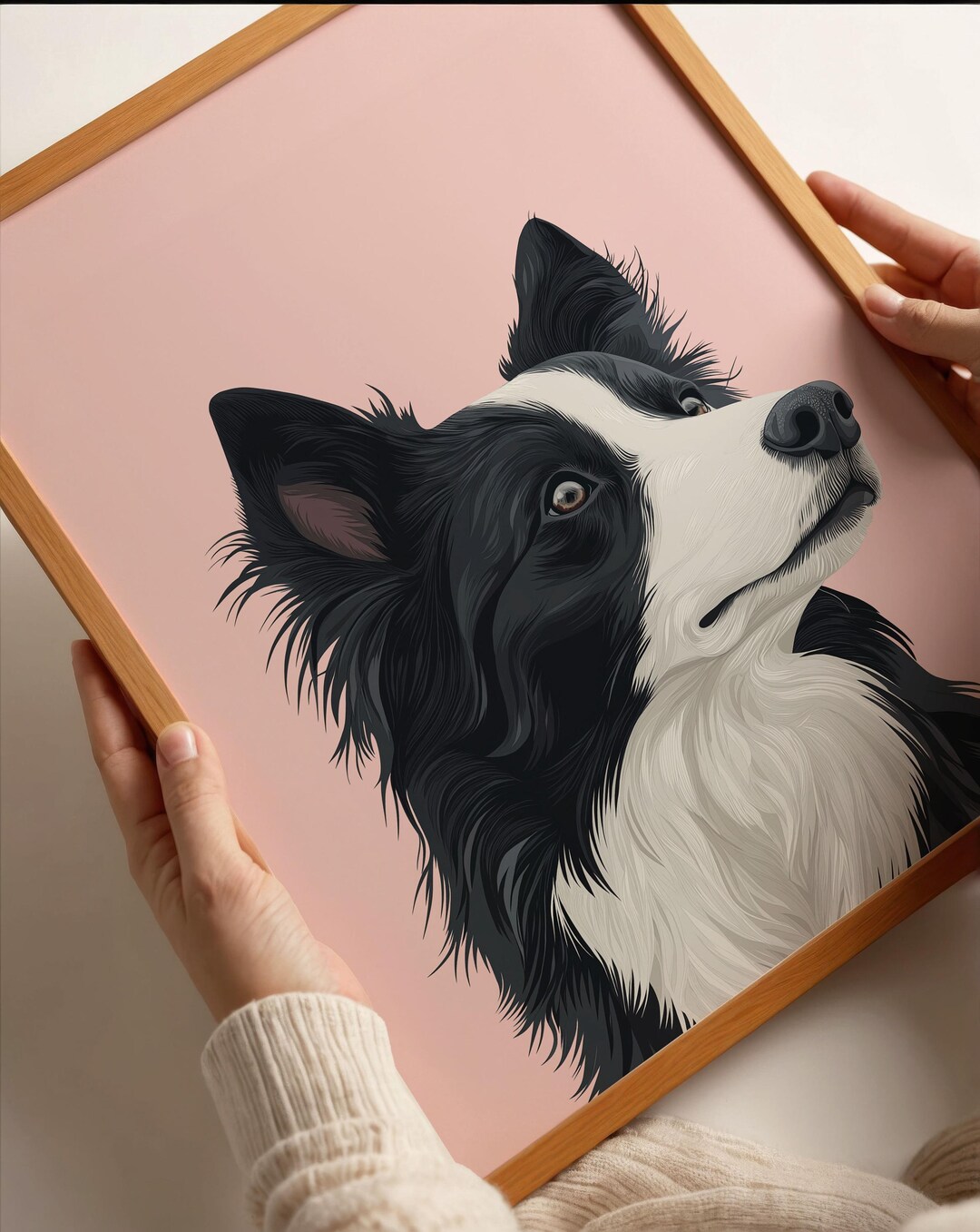 Custom Border Collie Art Print, Personalised Dog Wall Art With Pet’s ...