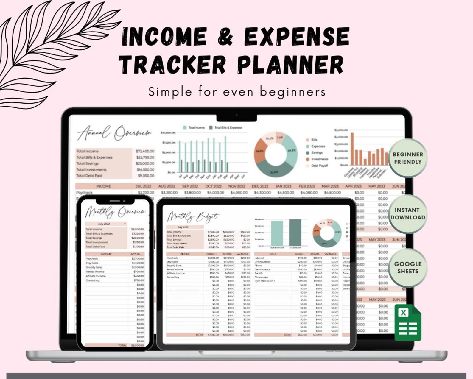 Ultimate Income and Expense Tracker Planner 2025| Personal Finance ...
