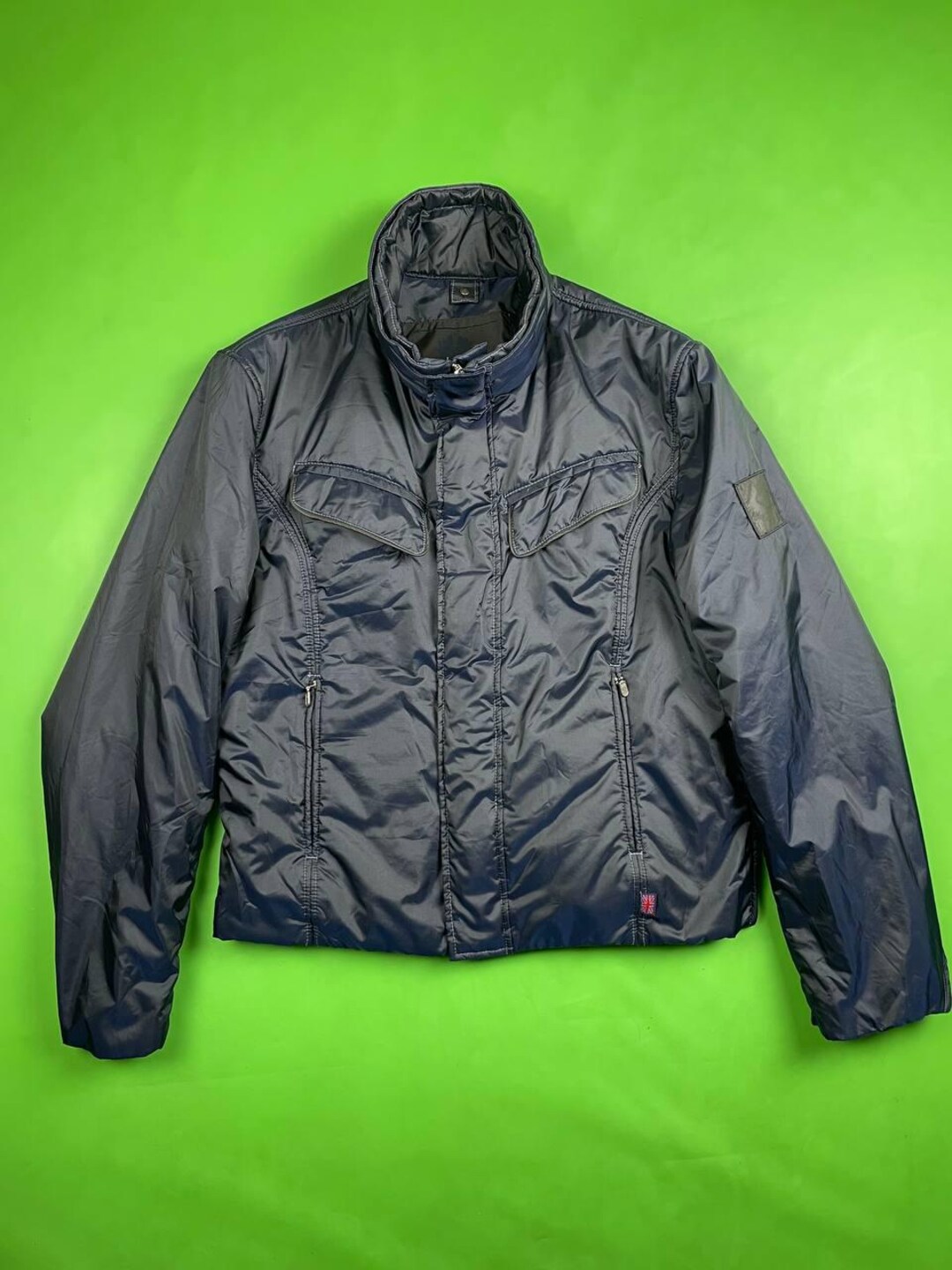 BELSTAFF Nylon Shimmer Biker Jacket Mens L Navy Blue Made in Italy - Etsy