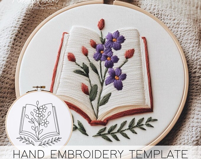 Reading Embroidery Patterns, Book Lover Embroidery Bundle, Reading ...