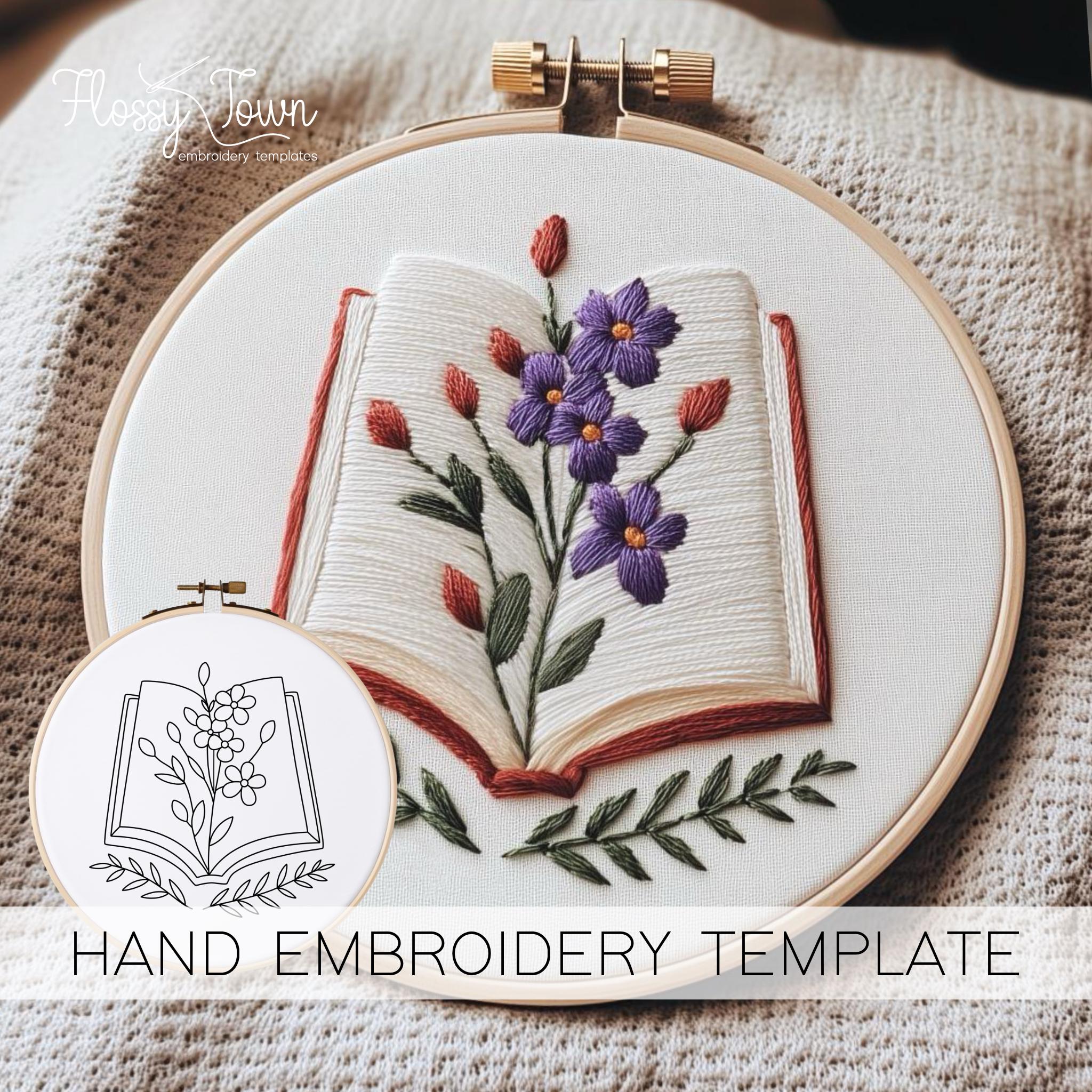 Book Hand Embroidery Template NO STITCH GUIDE, Reading Embroidery ...