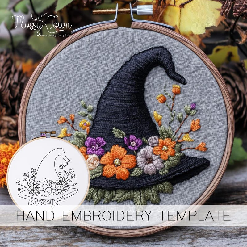 Witch Embroidery Pattern - Etsy