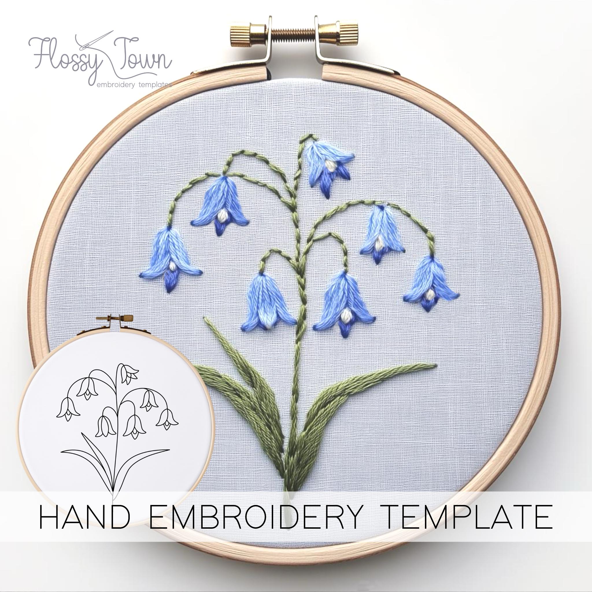 Bluebells Hand Embroidery Template (NO STITCH GUIDE), Simple Flowers ...
