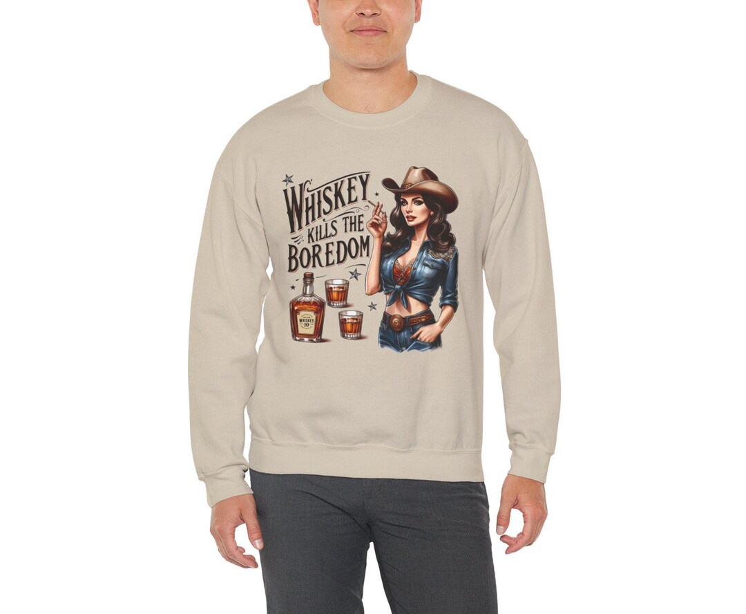 Western Cowgirl Whiskey Sweatshirt: Unisex Heavy Blend Crewneck - Etsy