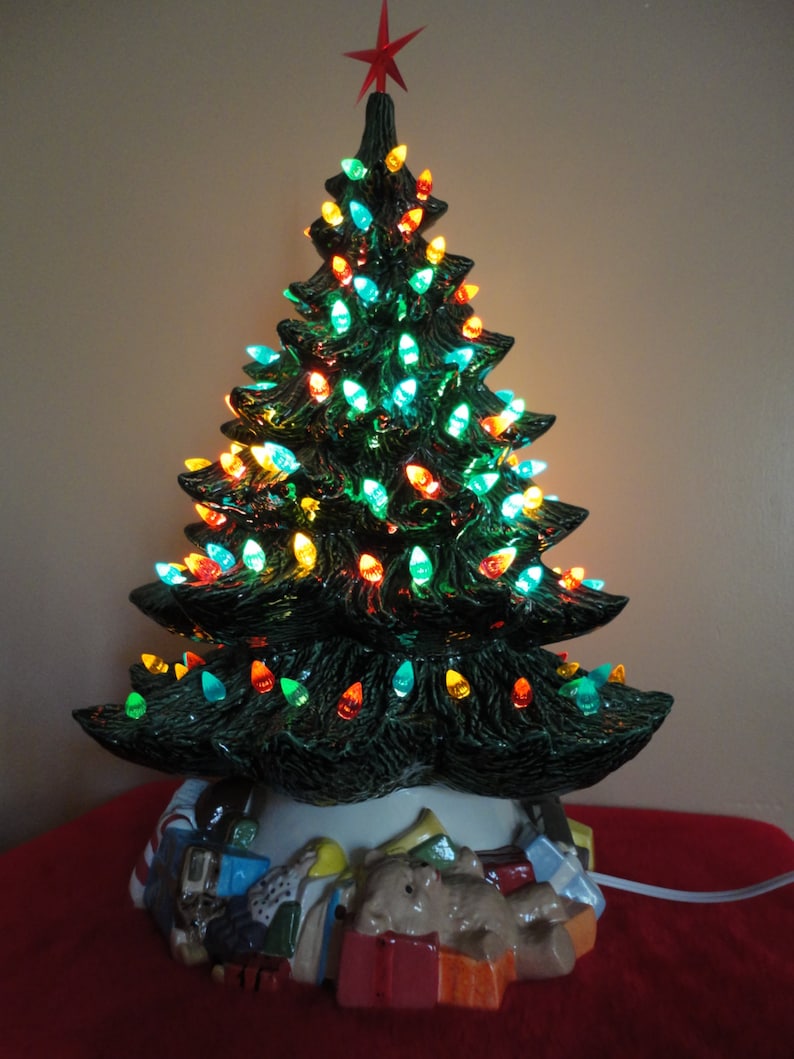 Ceramic Christmas Tree 19 Inches With Toy Base - Etsy