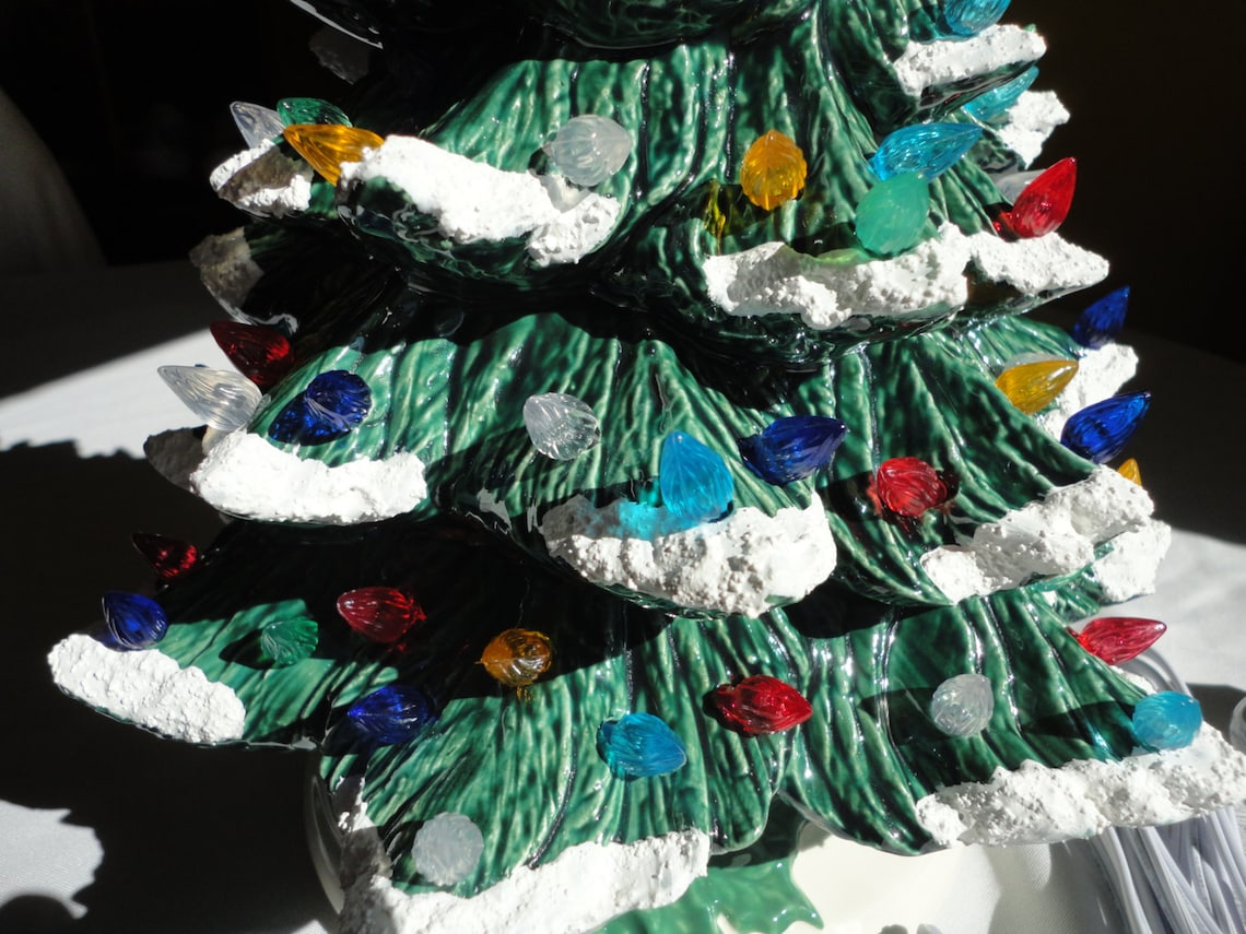 Ceramic Christmas Tree With Snow Approx. 18 Inches Tall Just | Etsy