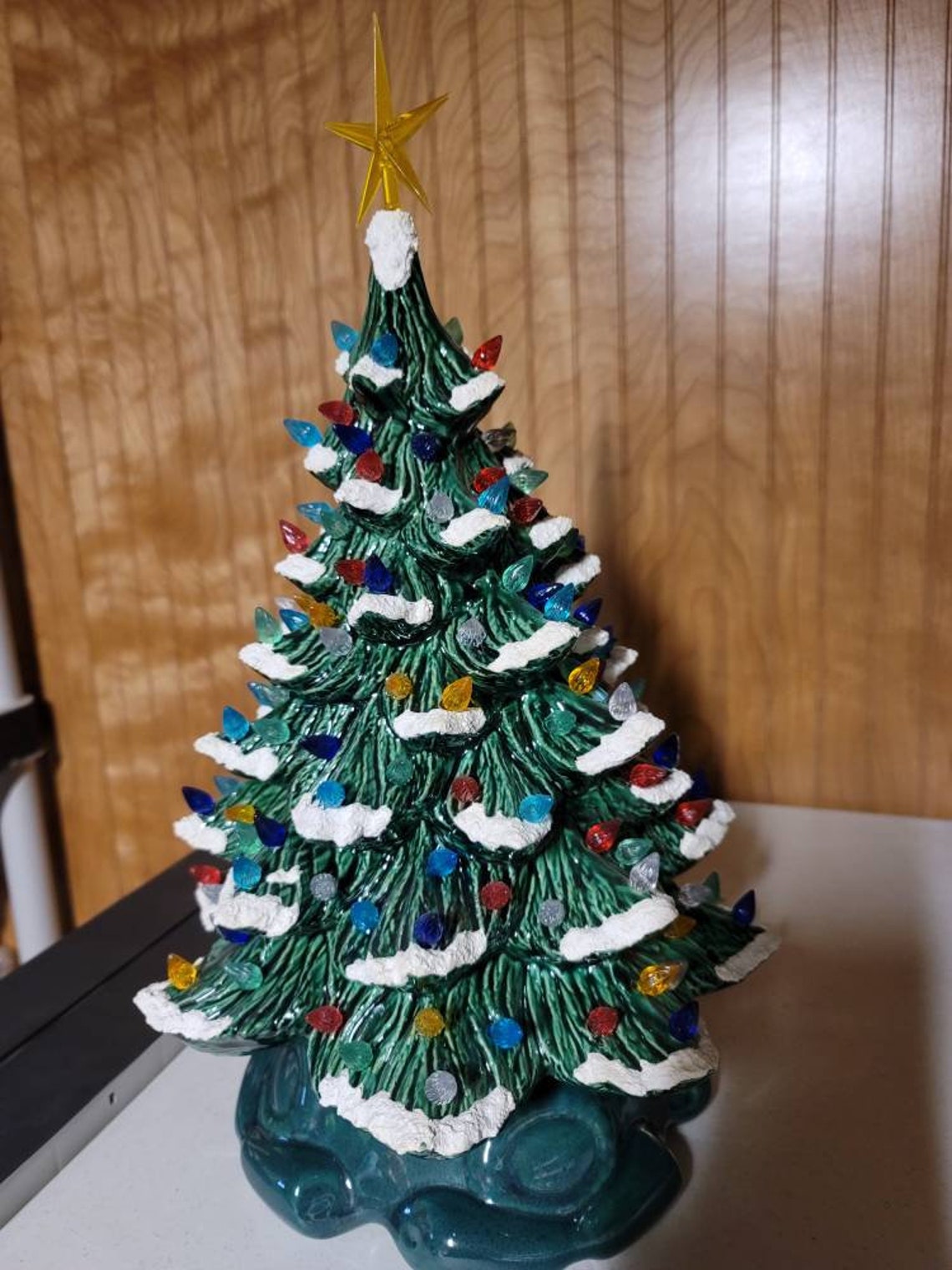 Ceramic Christmas Tree Approximately 19 Inches Tall, Complete With ...