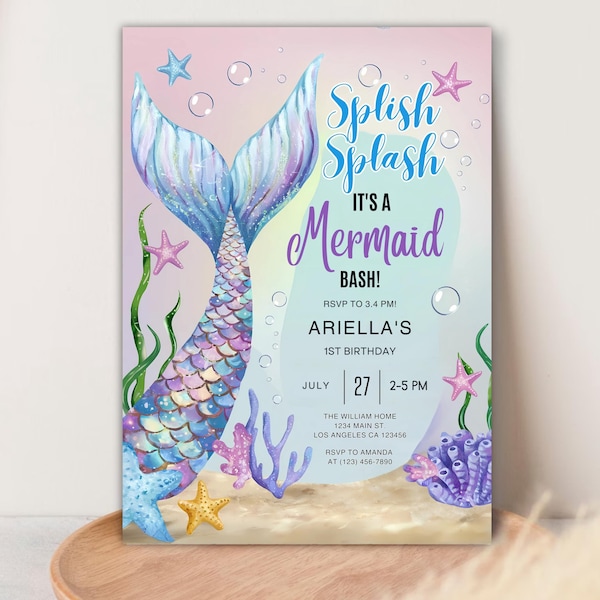 Mermaid Invitation - Etsy