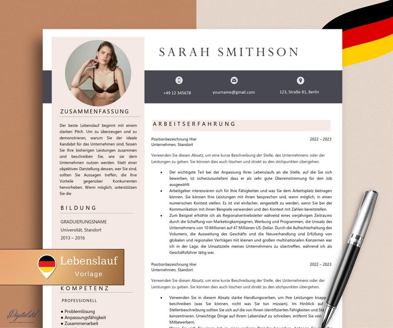 Bewerbungsvorlage, Lebenslauf Vorlage Word Und Pages, Moderner Lebenslauf, Anschreiben, Anlagen ...