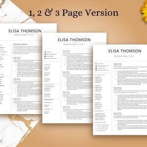 Professional Resume Template, Word and Pages, 1-3 Page Resume Template ...