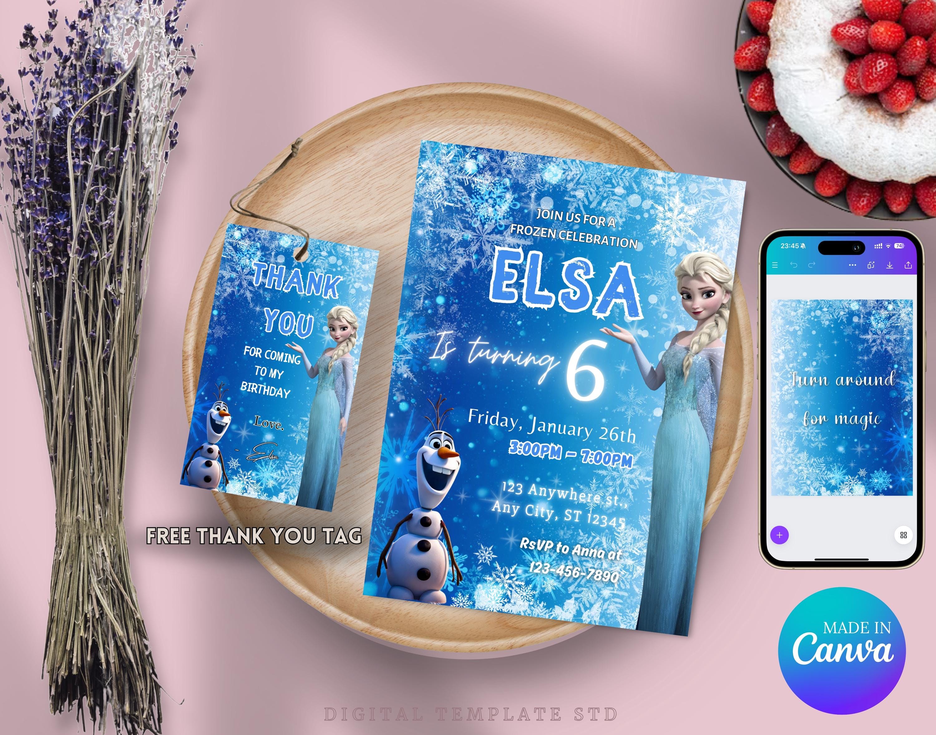 FROZEN Invitation Elsa Birthday Invitation Winter Snow Birthday ...
