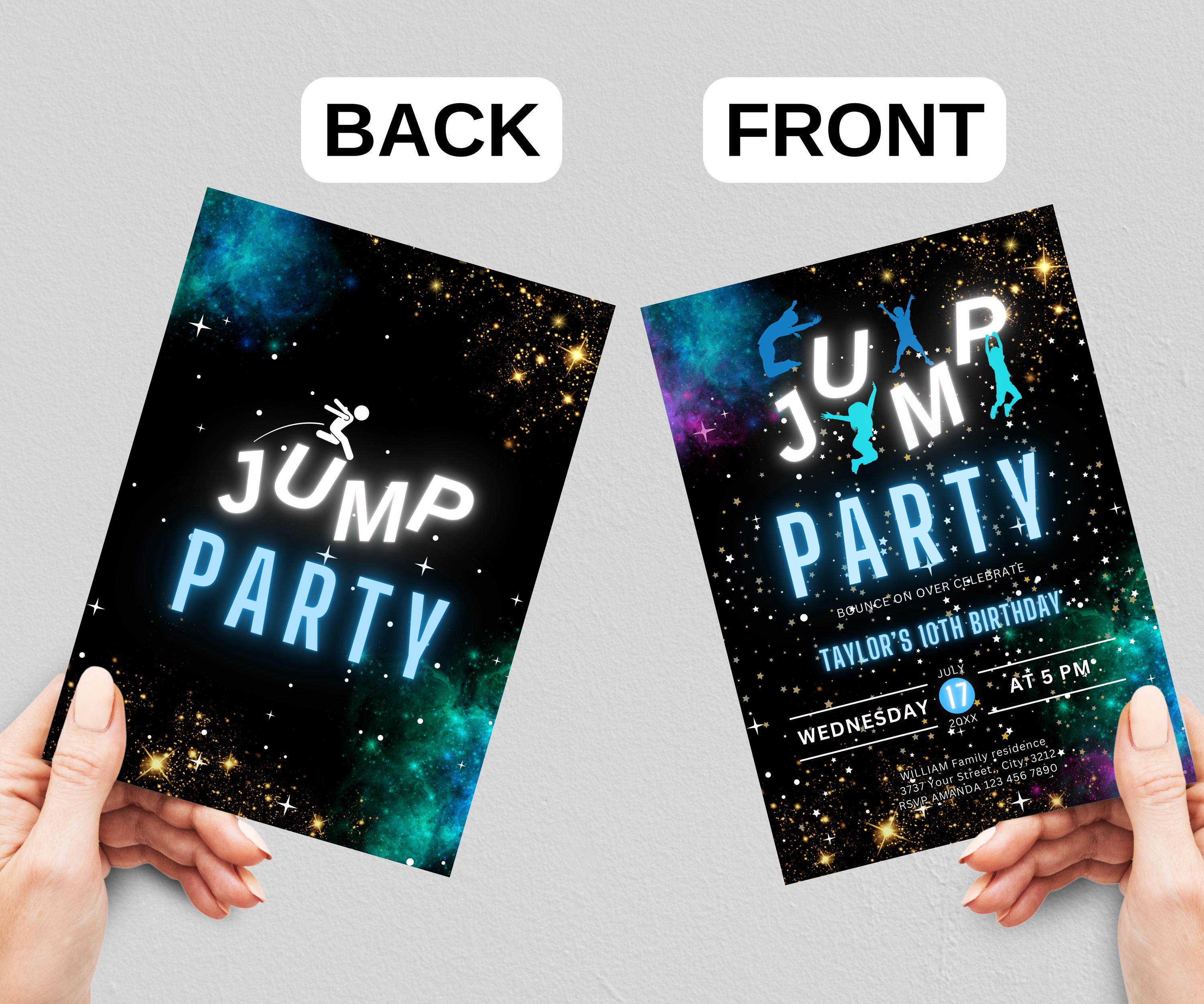 Editable Jump Birthday Invitation, Jump Invite, Trampoline Party ...