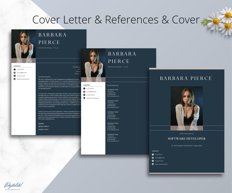 Resume Template With Photo Pages & Word 1 Page, 2 Page, and 3 | Modern ...