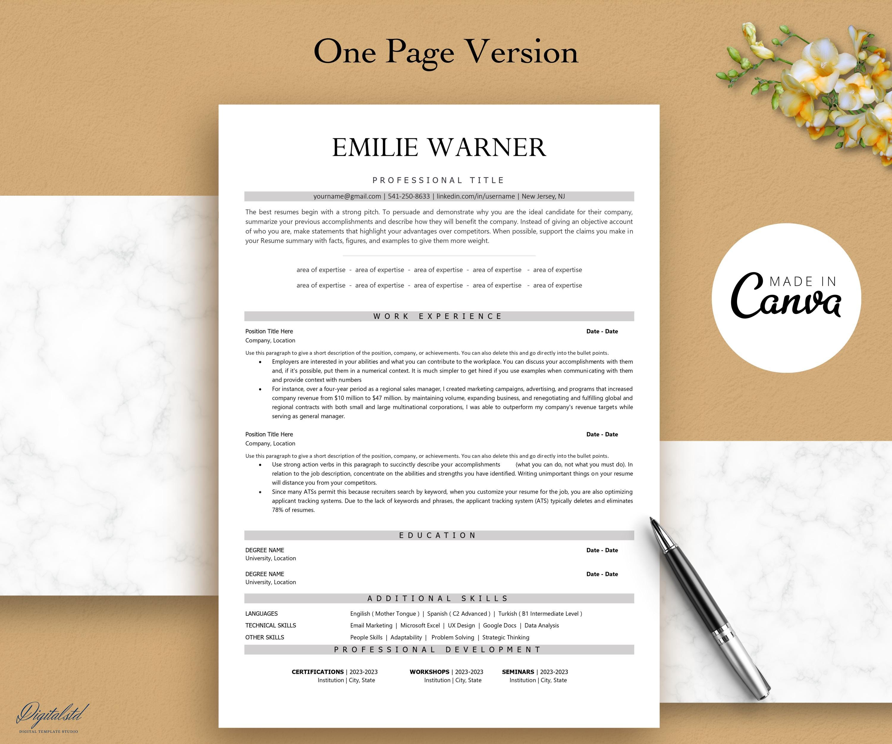 ATS Friendly Resume Template, Ats Executive Resume Template MS Word and ...