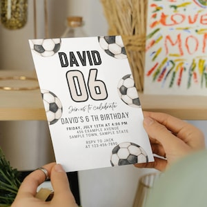 Editable ANY AGE Soccer Birthday Party Invitation Boy Birthday Party ...