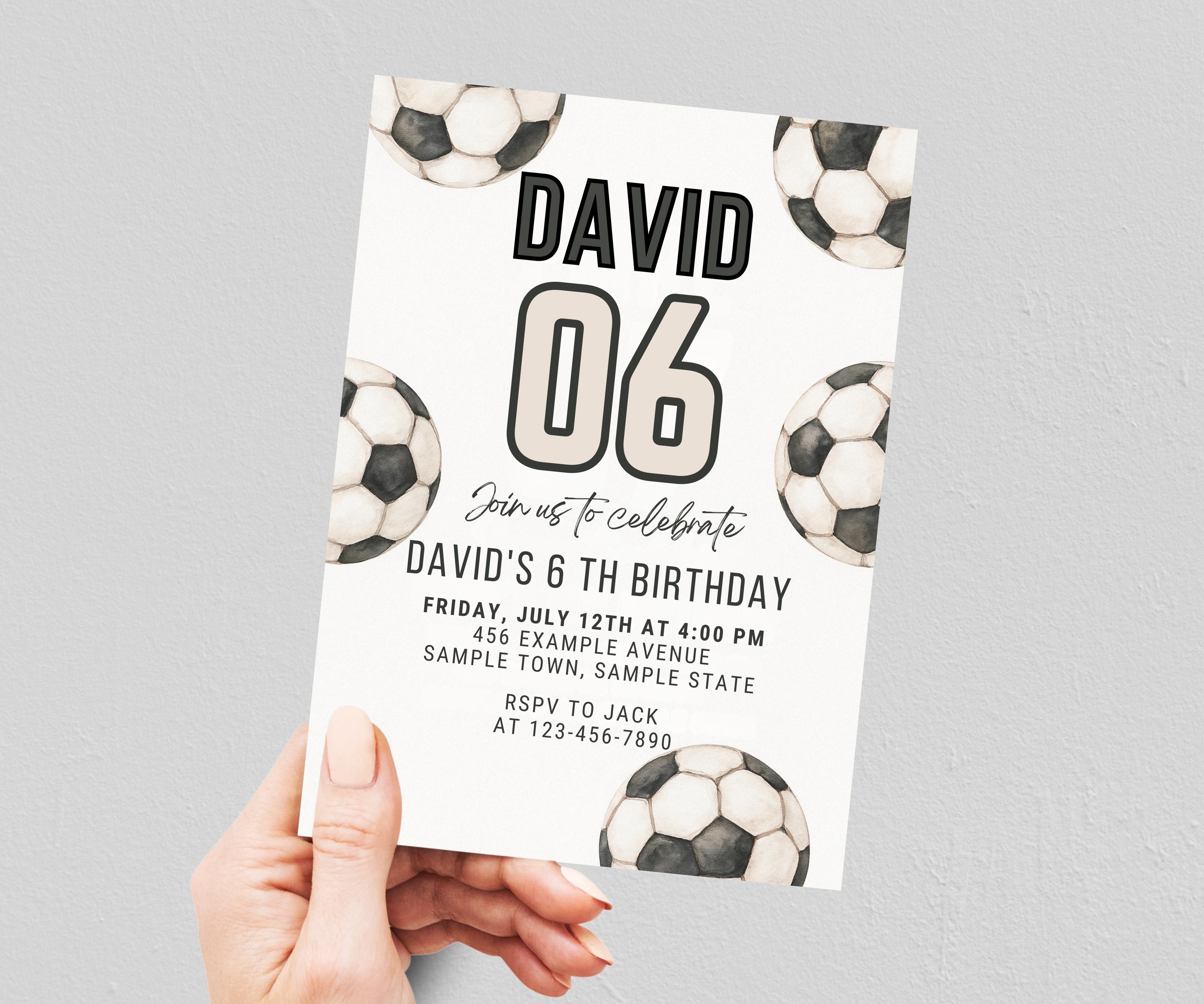 Editable ANY AGE Soccer Birthday Party Invitation Boy Birthday Party ...