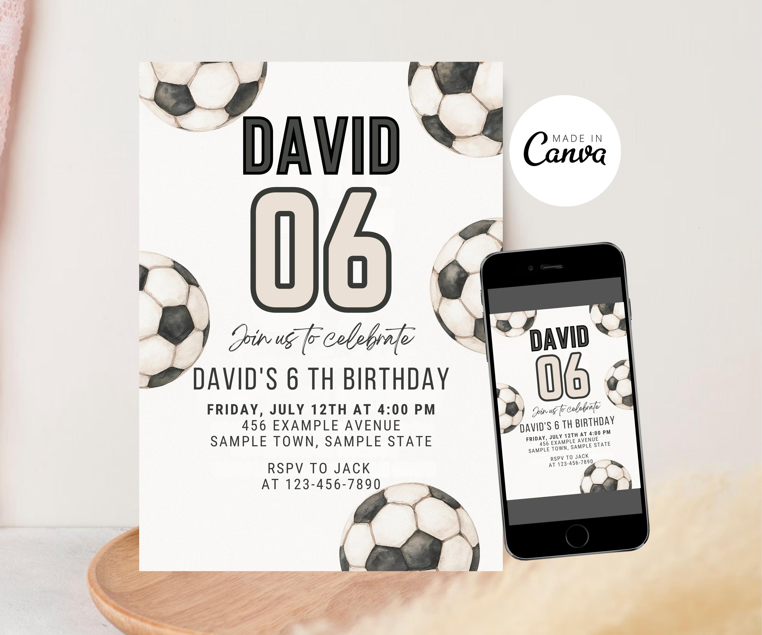 Editable ANY AGE Soccer Birthday Party Invitation Boy Birthday Party ...