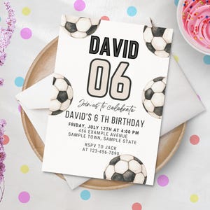 Editable ANY AGE Soccer Birthday Party Invitation Boy Birthday Party ...