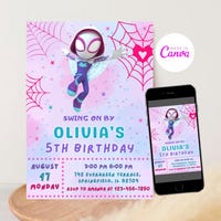 Ghost Spider Birthday Invitation Girl Spidey and His Amazing Friends ...