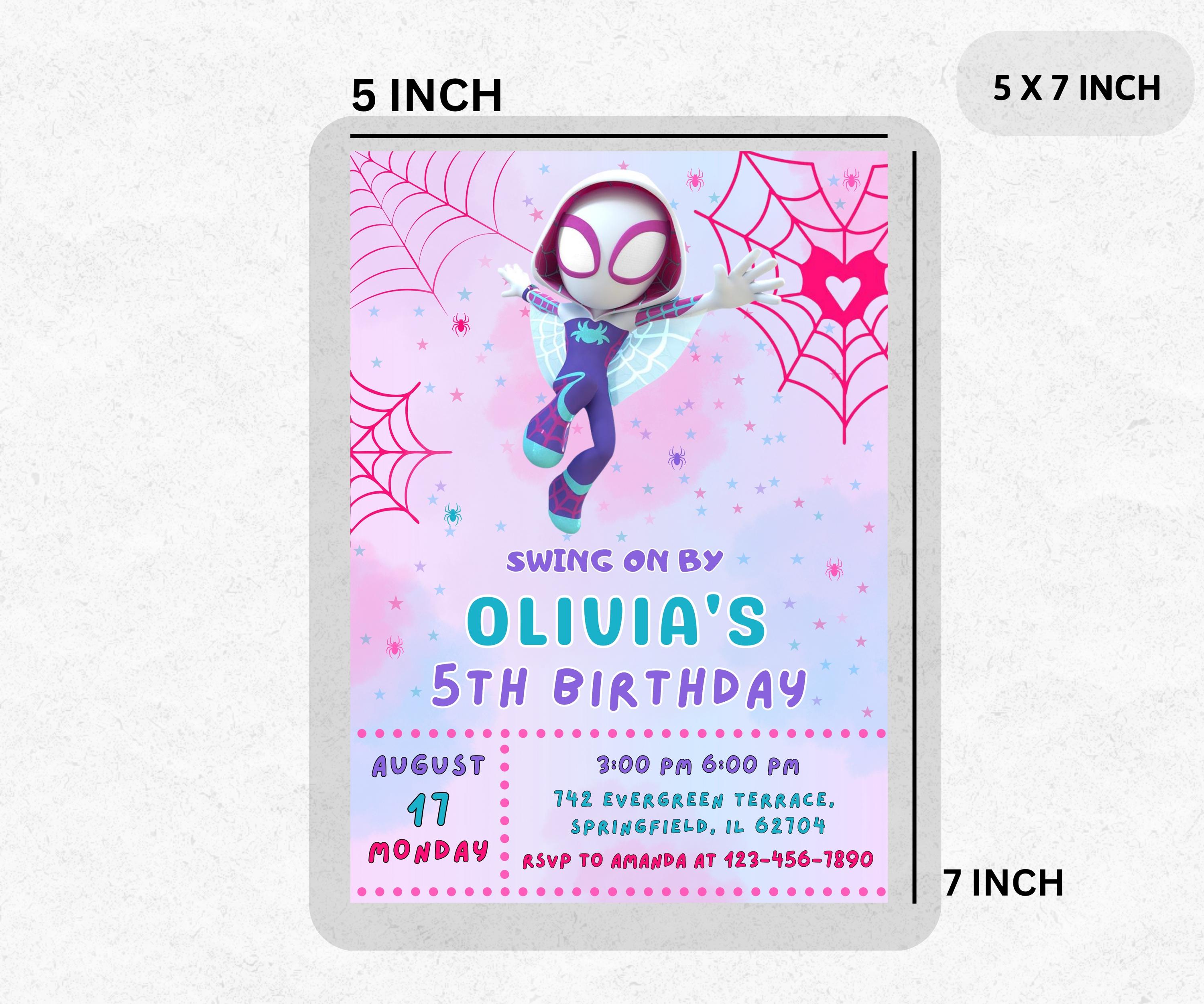 Editable Ghost Spider Birthday Invitation, Spidey Birthday Invite ...