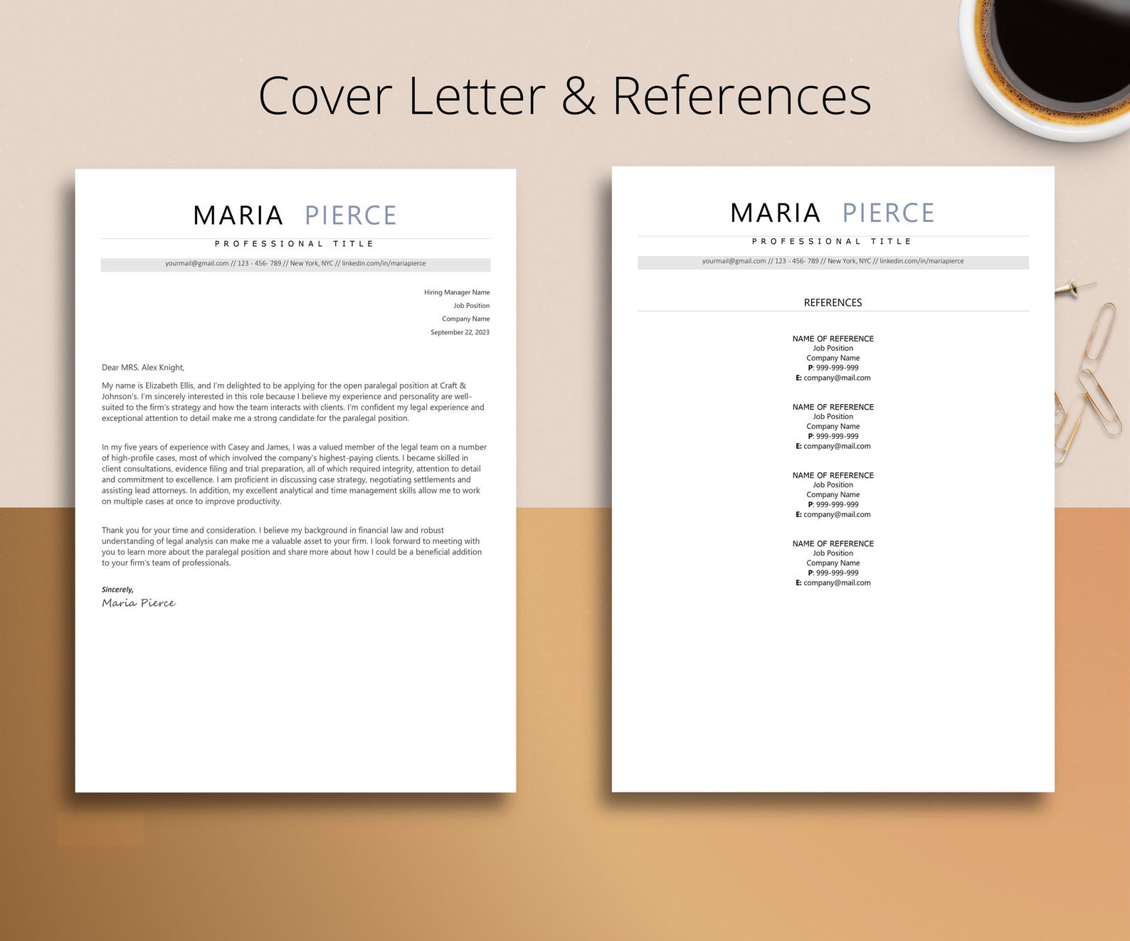 ATS Friendly Resume Template for Microsoft Word & Pages, Editable ATS ...