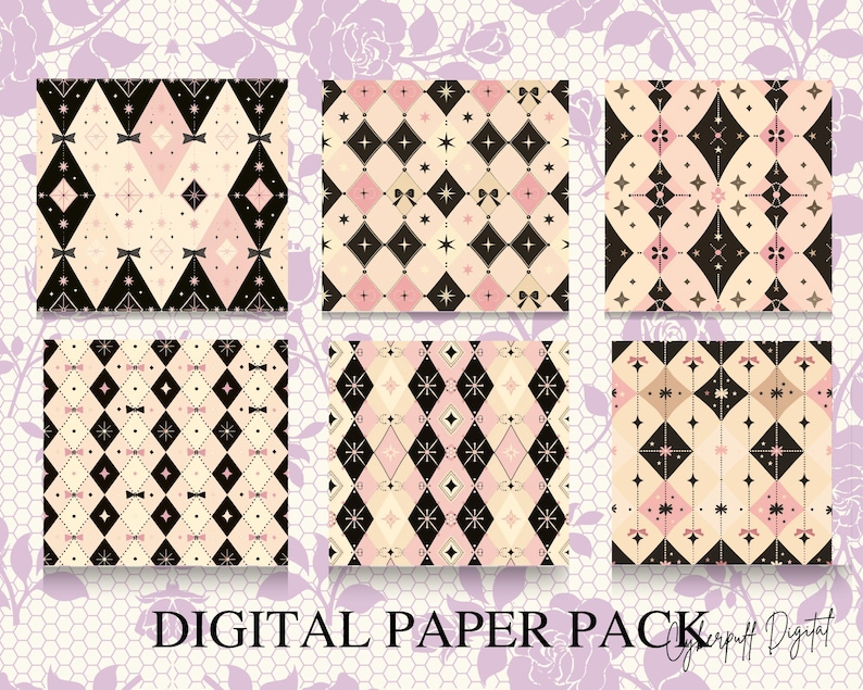 Cute Plaid Bow Pack | Digital Paper | Seamless Patterns | Scrapbook ...