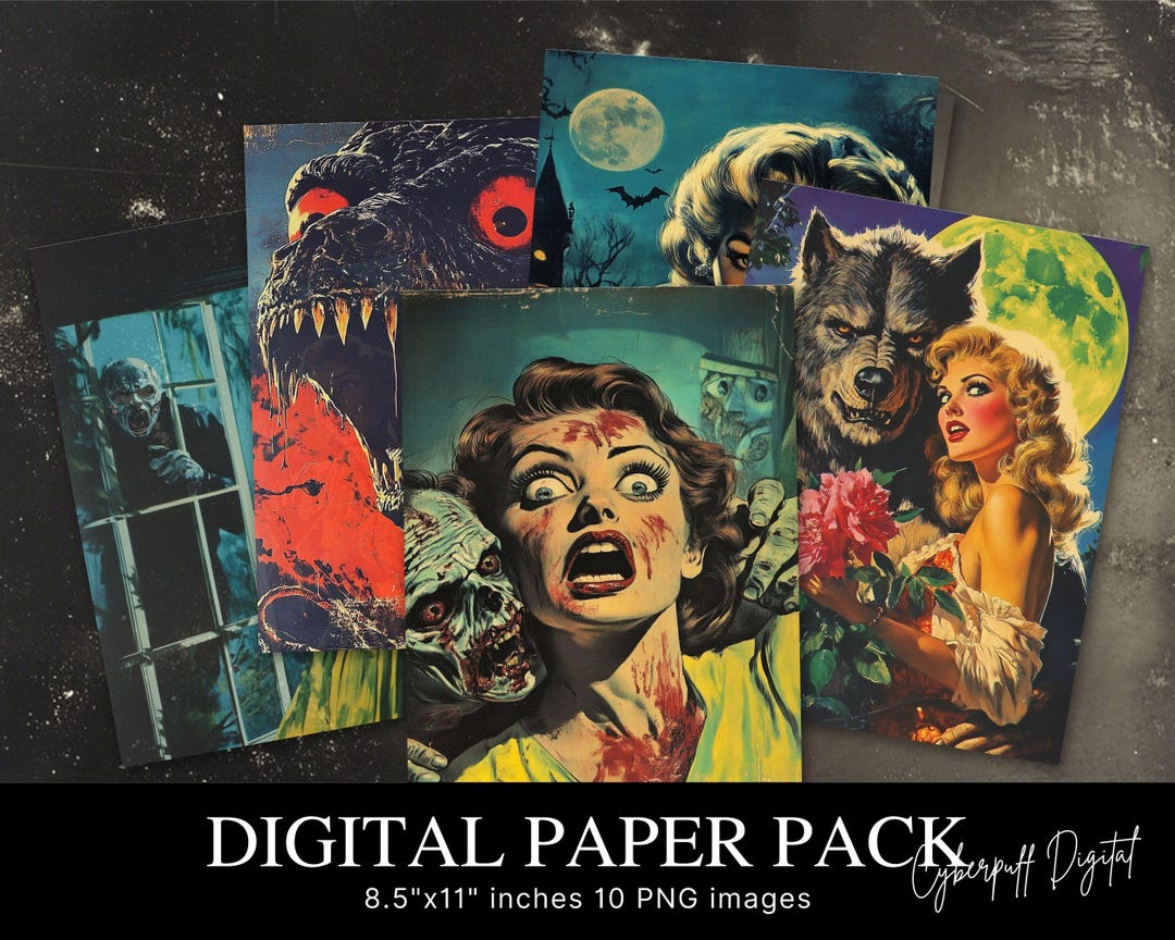 Hollywood Horror Movie Pack | Halloween Junk Journal | Printable ...