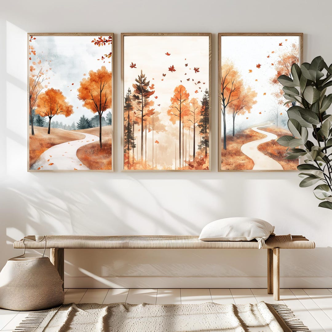 Autumn Wall Art, Fall Landscape Printable, Rustic Fall Decor, Autumn ...
