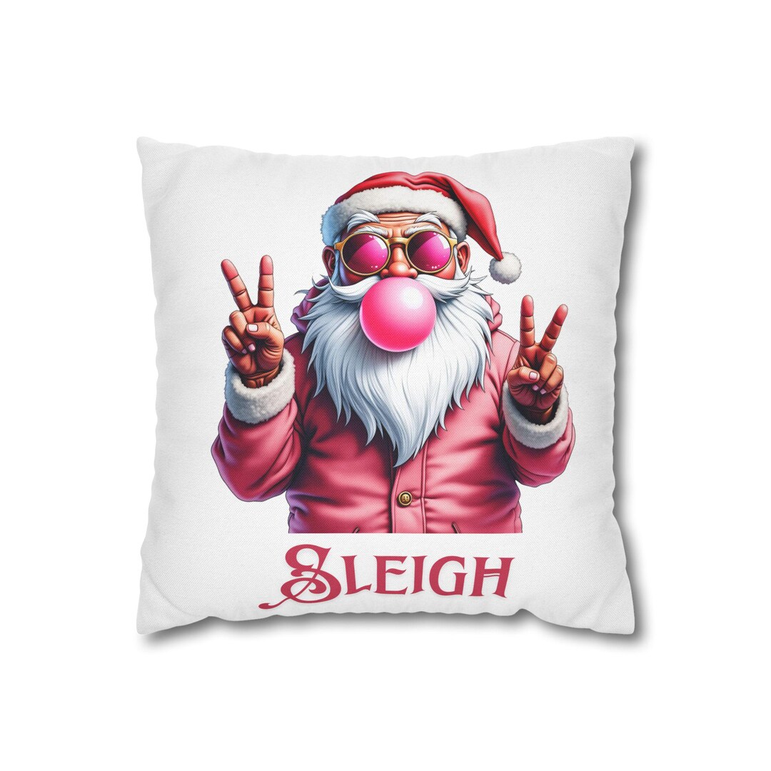 Santa Sleigh Square Pillowcase, Christmas Pillow Case for Holiday Home ...