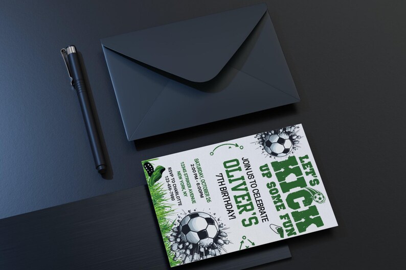 Editable Soccer Birthday Invitation Template, Football Invitation Card ...