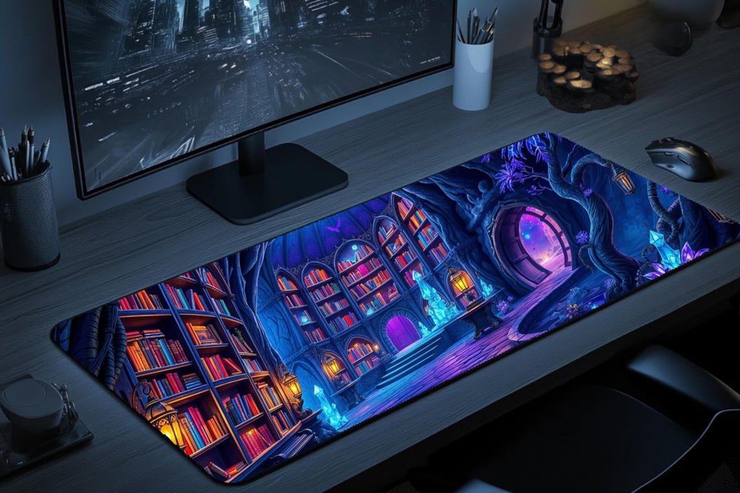 Enchanting Fantasy Library Desk Mat Aesthetic Mouse Pad, Enchanted Mystic Mat, Library Mouse Pad ...