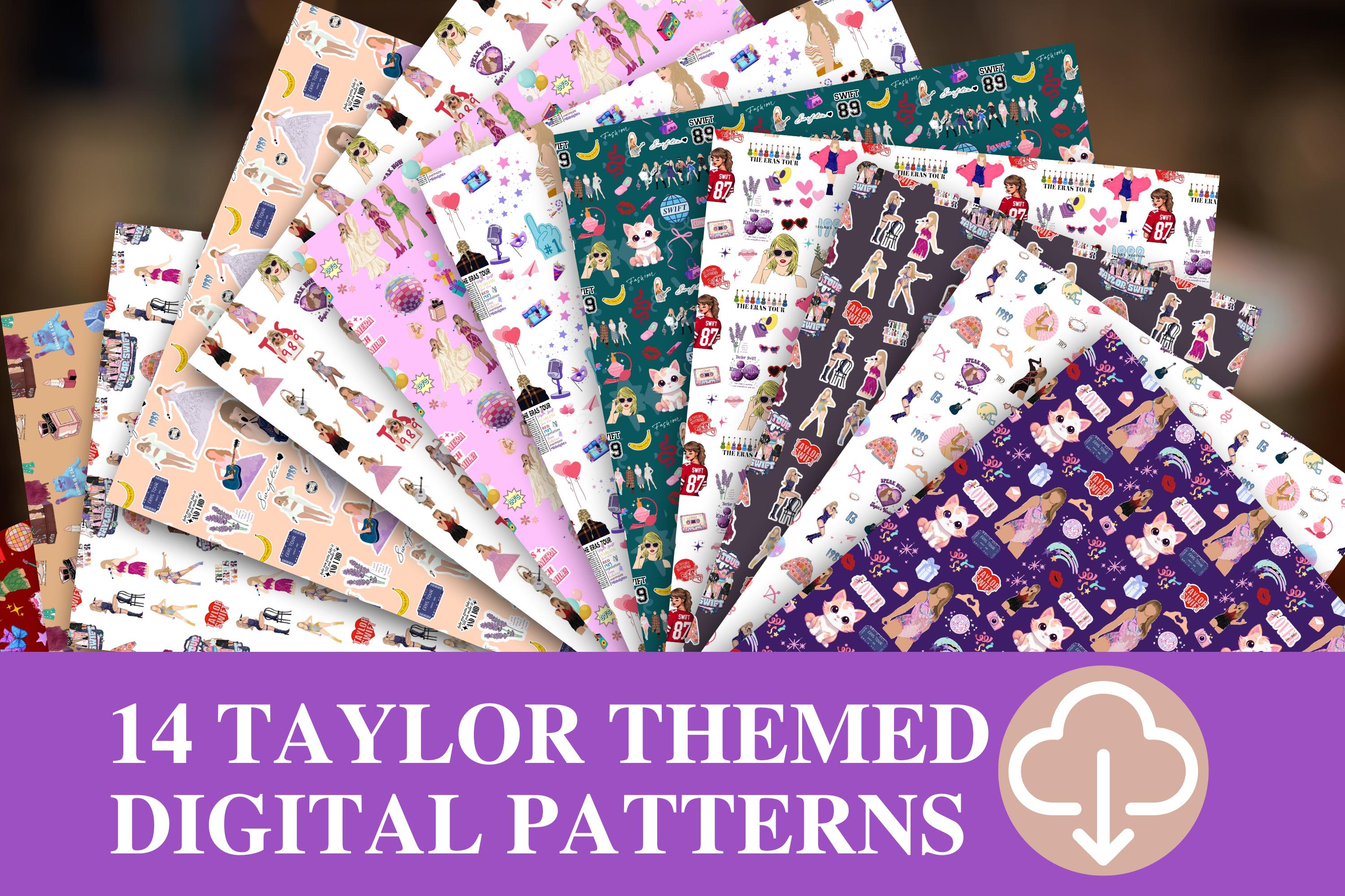 Taylor Digital Seamless Pattern Wrap Paper, 14 Seamless 12x12 Eras Tour ...